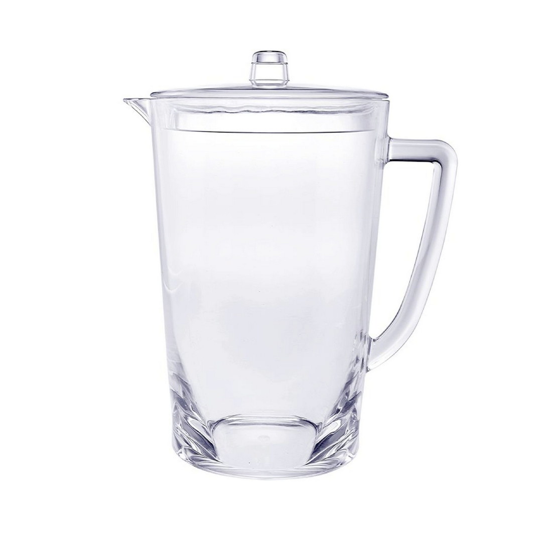 2.75 Quarts Water Pitcher with Lid, Oval Halo Design Unbreakable ...