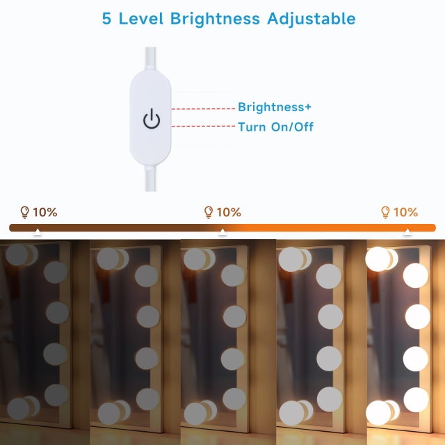 Adjustable Brightness LED Vanity Mirror Lights with 3 Color Modes and ...