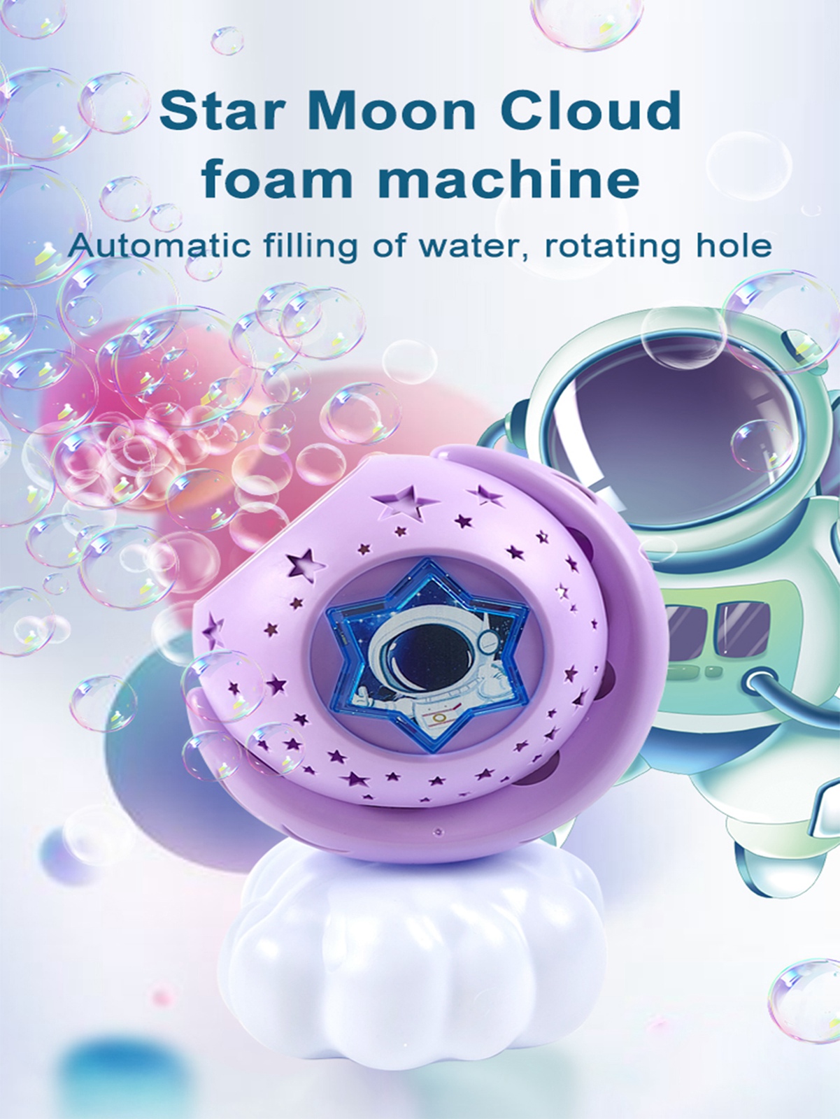 Planet Cloud Moon bubble machine, suitable for children over 3 years ...