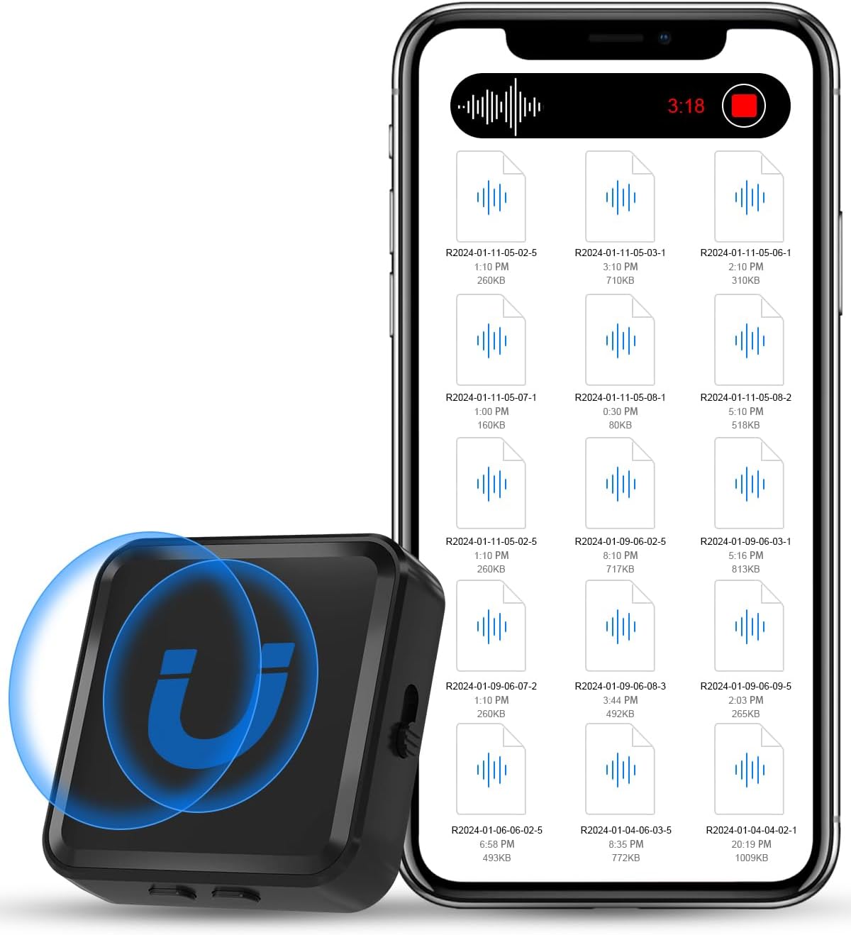 Magnetic Voice Activated Recorder - USB-C Audio Recorder Compatible ...