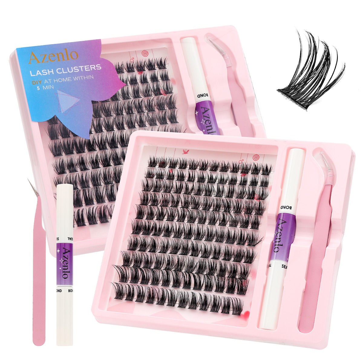 Lash Extension Kit | Lash Clusters Individual Lashes with Bond and Seal ...
