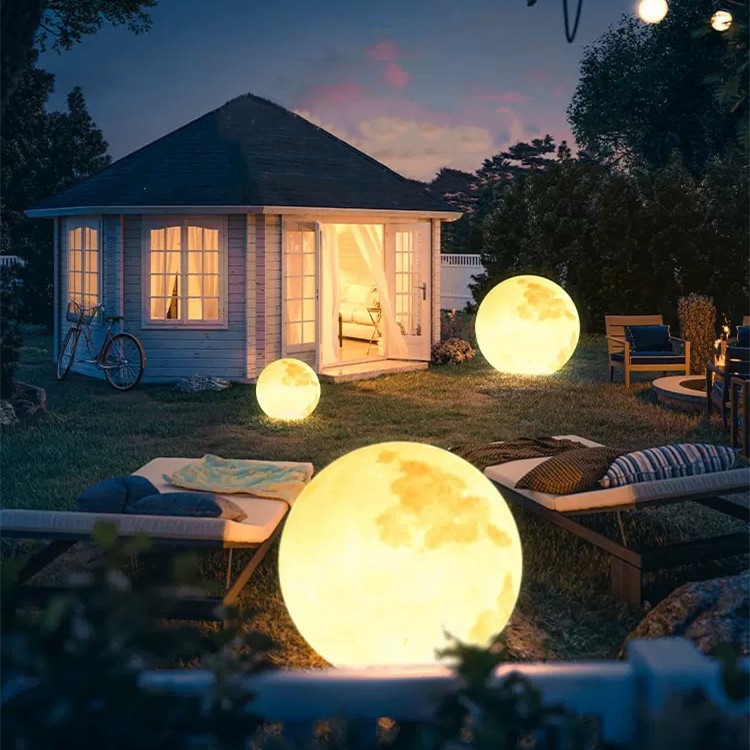 EP LIGHT 3D MOON Outdoor Solor Powered LED Floor Lamp Garden Patio Moon ...