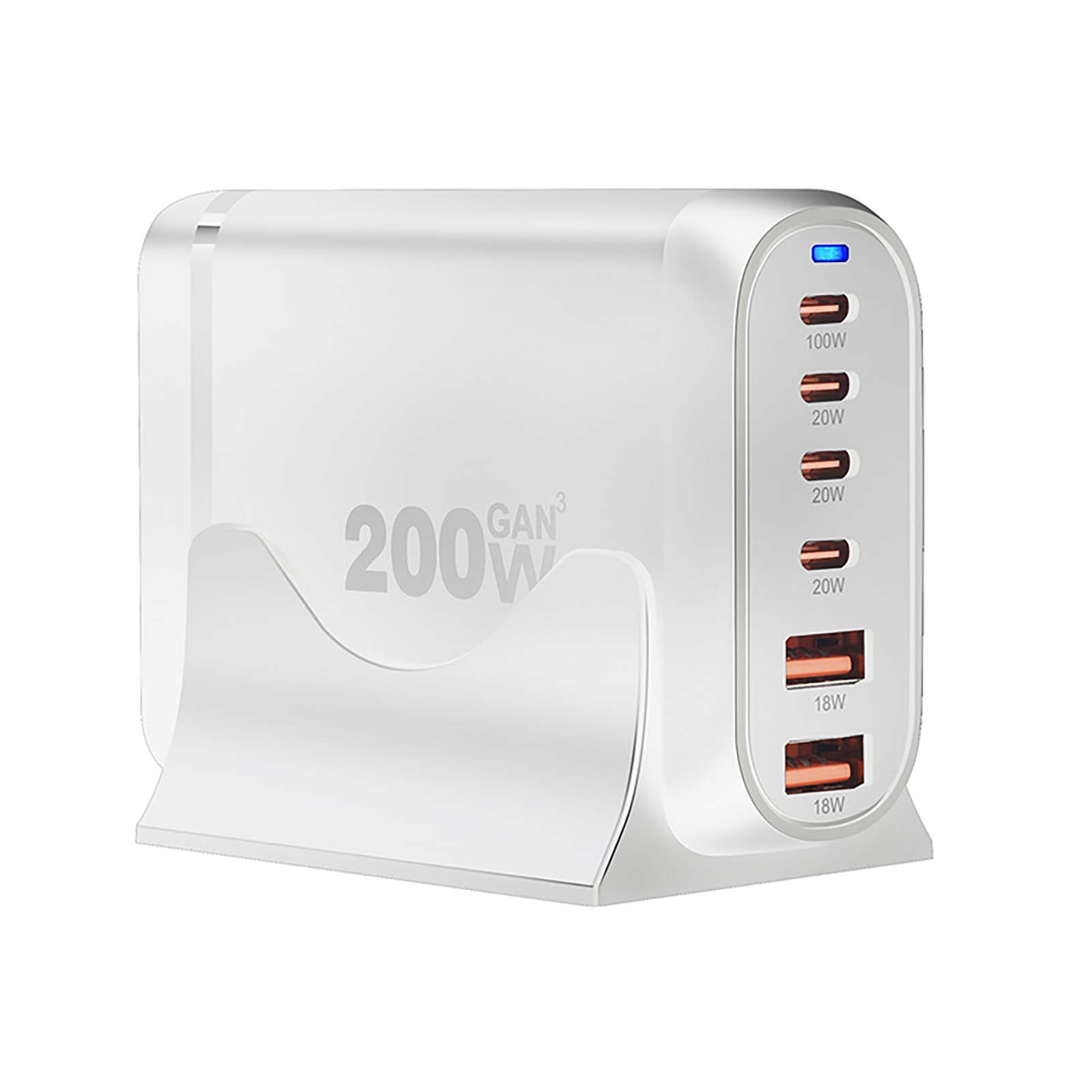 USB C Charger Block 200W，6-Port USB PD Charger， 2 USB-A+4 USB-C Super ...