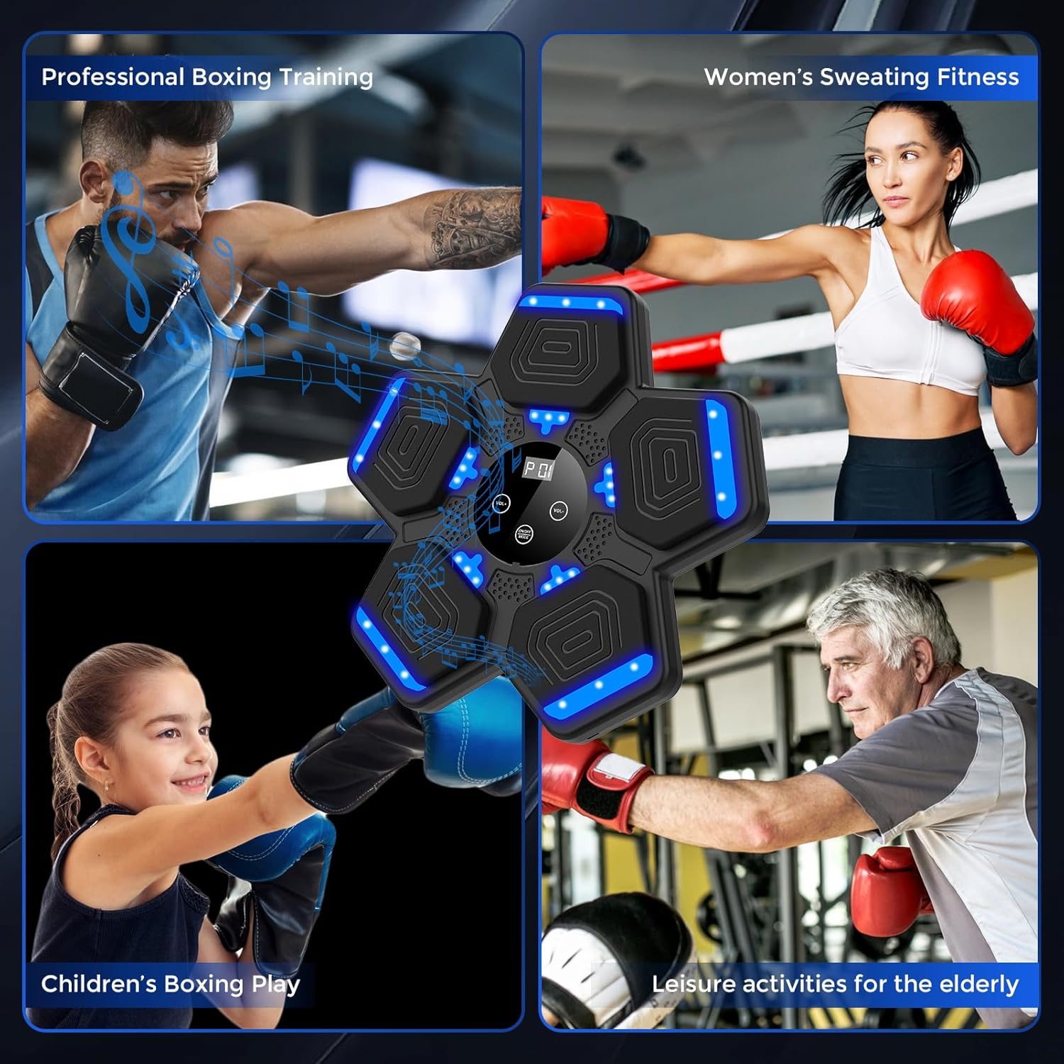 2024 Music Boxing Machine with Boxing Gloves, Smart Bluetooth Boxing ...