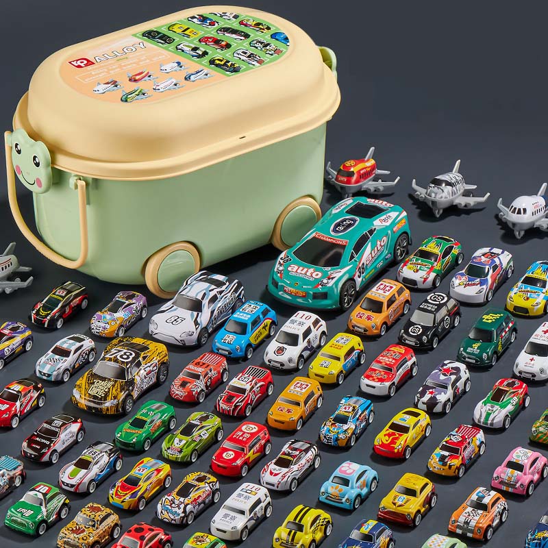 50pcs Alloy Car Model Toy Car Pull Back Car Flying Chess Set Children's ...