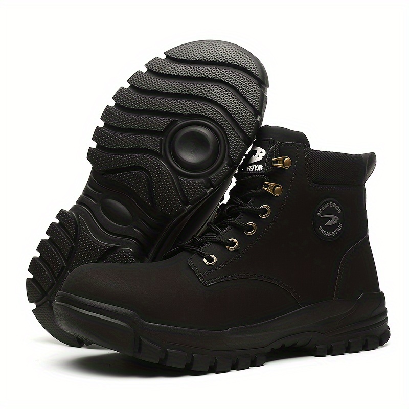 Mens Elite Steel Toe Safety Boots - High Top, Puncture-Resistant, Anti ...