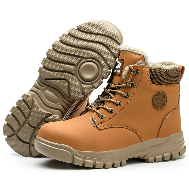 Men's Snow Boots Steel Toe Boots for Men Waterproof Winter Warm Fur ...